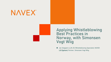 Applying Whistleblowing Best Practices in Norway, with Simonsen Vogt Wiig (In English) | NAVEX UK